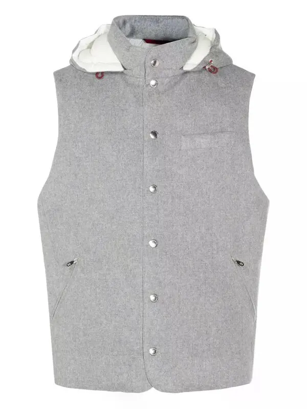 Brunello Cucinelli Hooded Buttoned Gilet - Grey