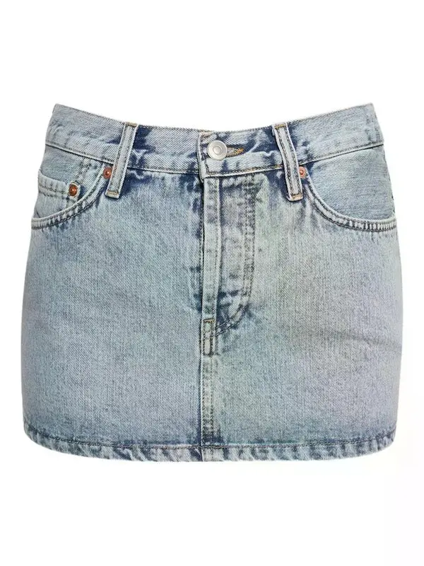 Wardrobe.NYC Denim Mini Skirt - Blue