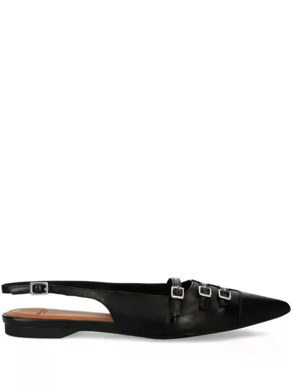 VAGABOND SHOEMAKERS Hermine Pointed-toe Buckled Ballet Flats - Black