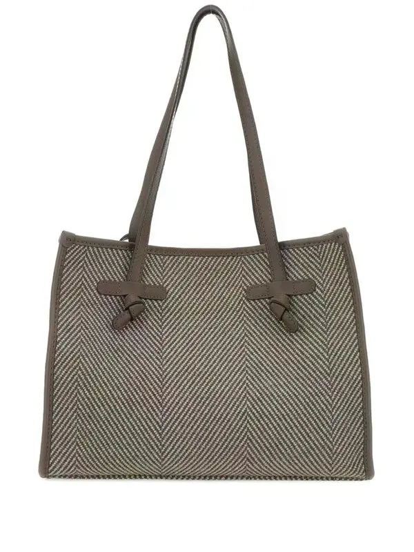 GIANNI CHIARINI Herringbone-pattern Tote Bag - Brown