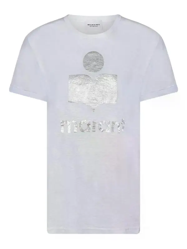 MARANT ETOILE Logo-print Linen T-shirt - White