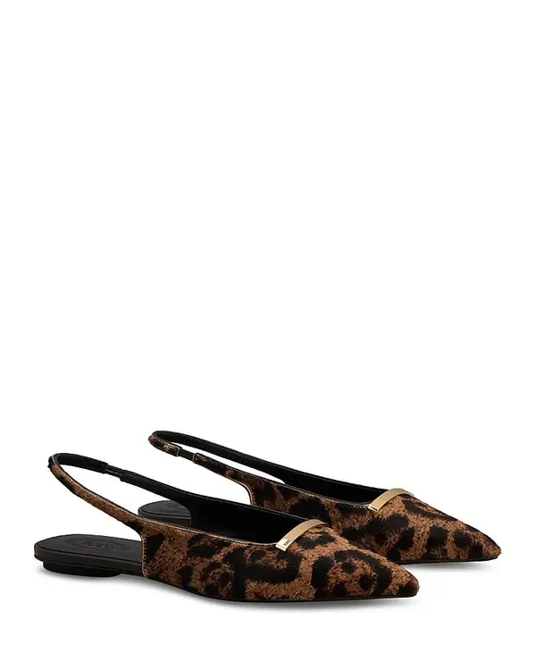 TOD'S Pony Effect Slingback Ballerina Flats