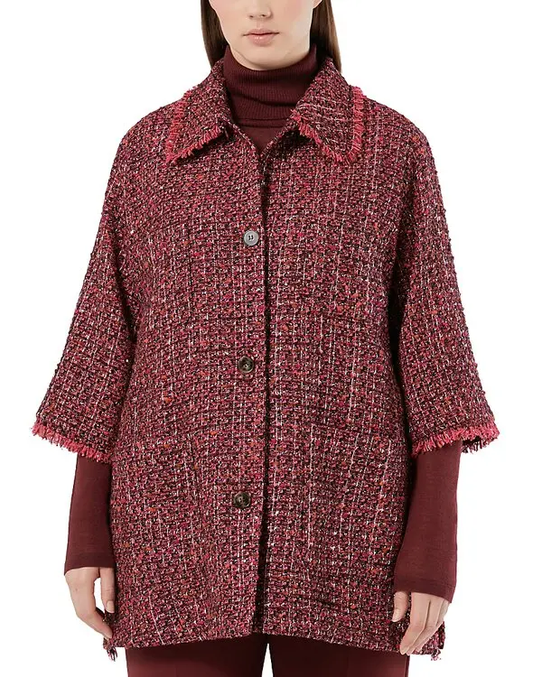 Marina Rinaldi Fringe Trim Jacket - Cherry