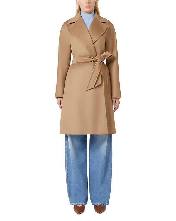 MAX MARA STUDIO Wool Belted Midi Coat - Camel