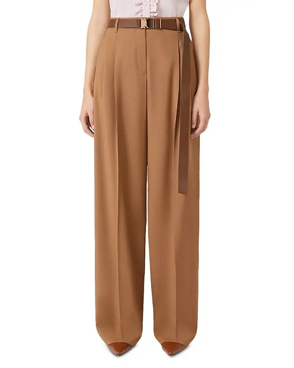 MAX MARA STUDIO Bergamo Belted Wool Trousers