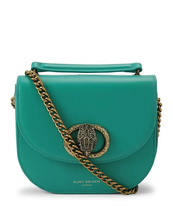 Kurt Geiger Chelsea Saddle Bag Open Green Editorialist