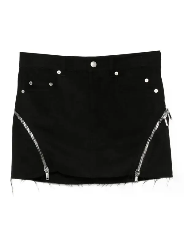 Rick Owens Zip-detail Frayed Mini Skirt