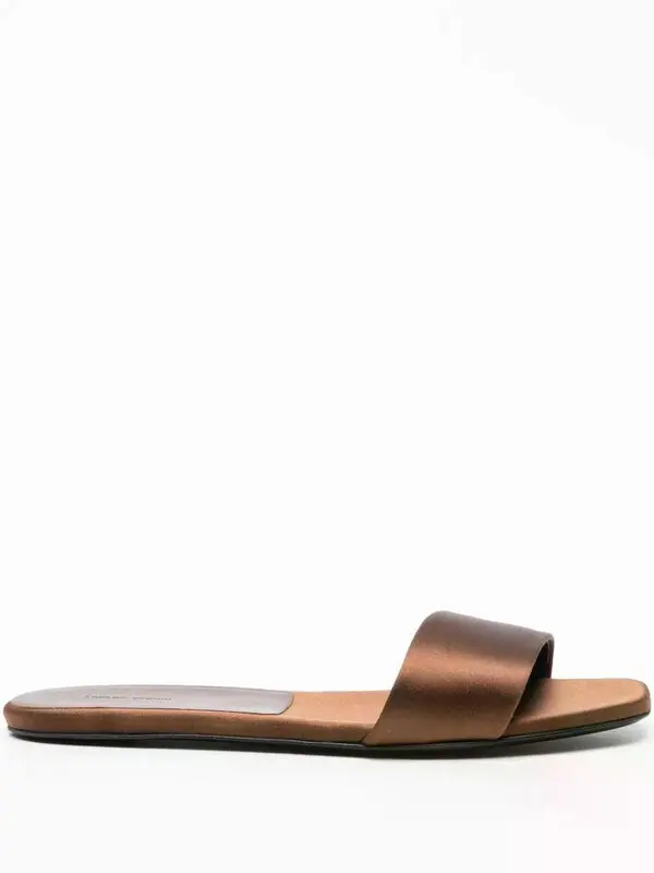 LOULOU Stella Satin Sandals - Brown