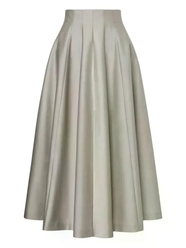 Alberta Ferretti Pleated Midi Skirt - Grey
