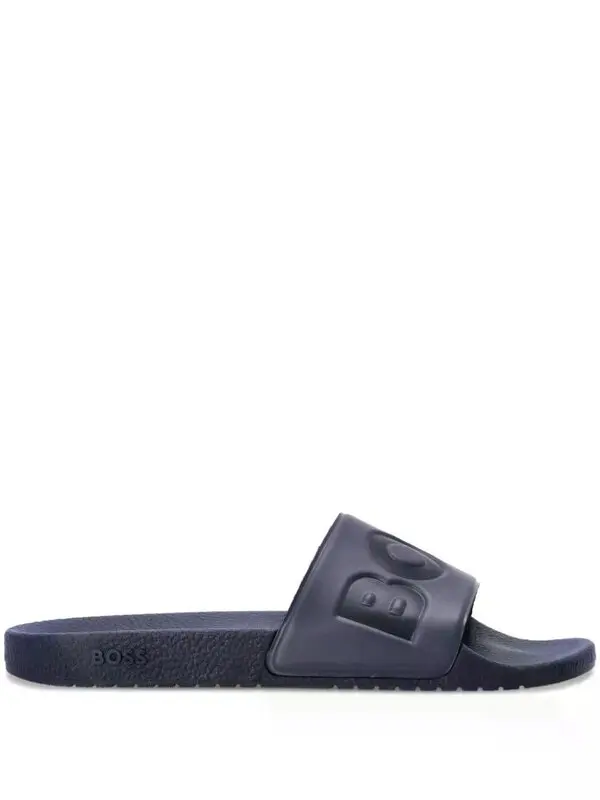 Hugo Boss Logo-emed Slides - Blue