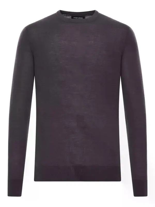 Giorgio Armani Wool Crew-neck Sweater - Grey