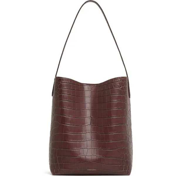 MANSUR GAVRIEL Everyday Cabas Croc Embossed Leather Hobo Bag