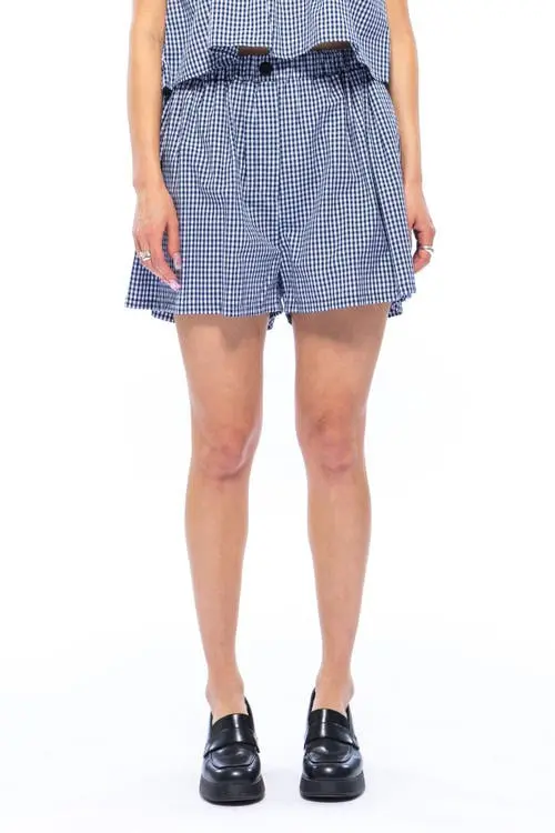 TOIT VOLANT Joan Boxer Shorts - Navy & White Gingham