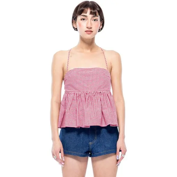 TOIT VOLANT Imani Top - Red White Gingham