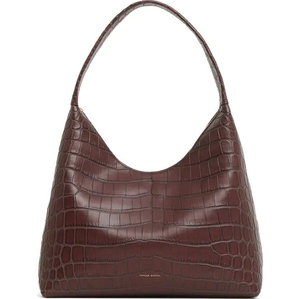 MANSUR GAVRIEL Candy Croc-embossed Leather Hobo Bag