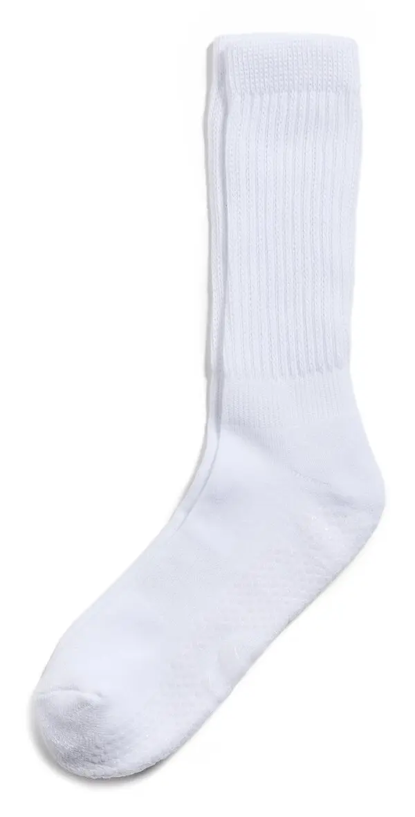 STEMS Scrunch Grip Crew Socks - White