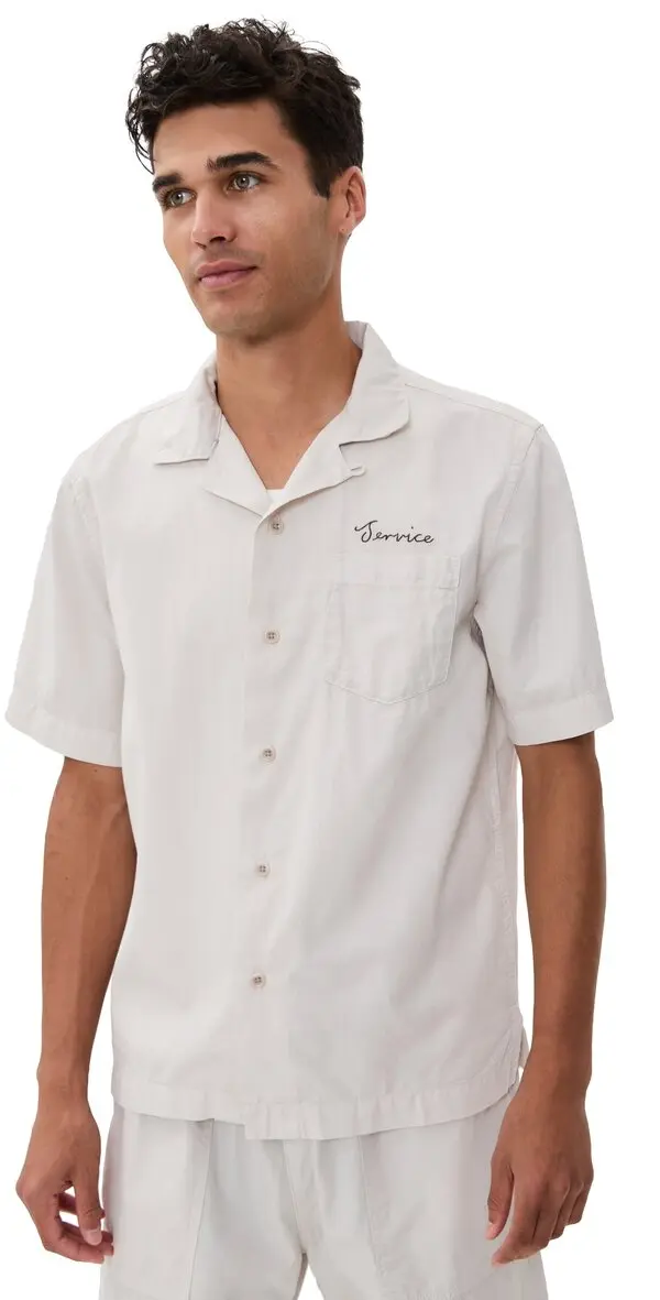 SERVICE WORKS Embroidered Resort Shirt - Salt