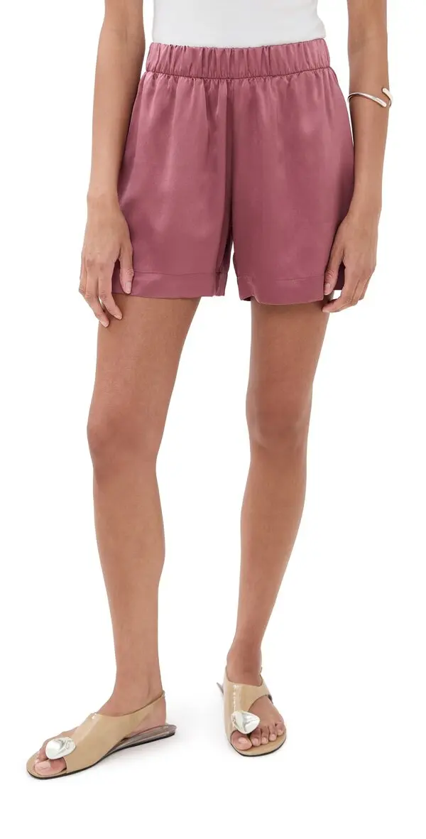 Sablyn Brynn High-rise Silk Charmeuse Shorts - Desert Bloom