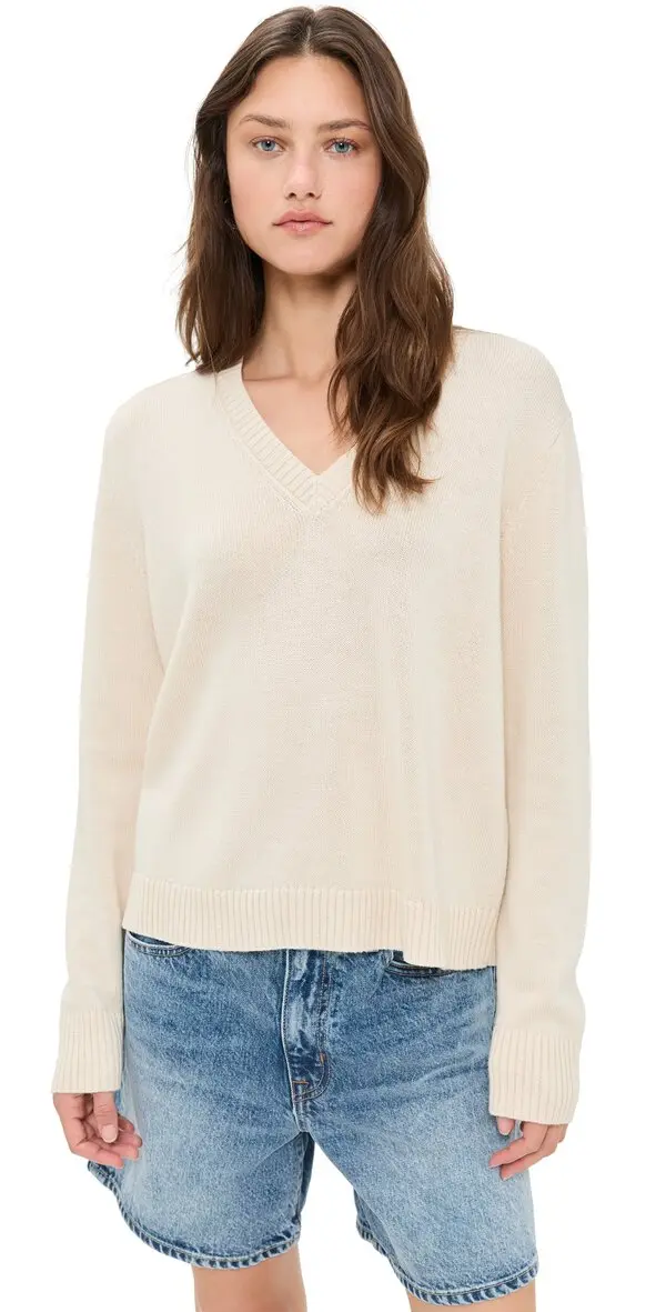 Jenni Kayne Simone V-neck Pullover - Ivory
