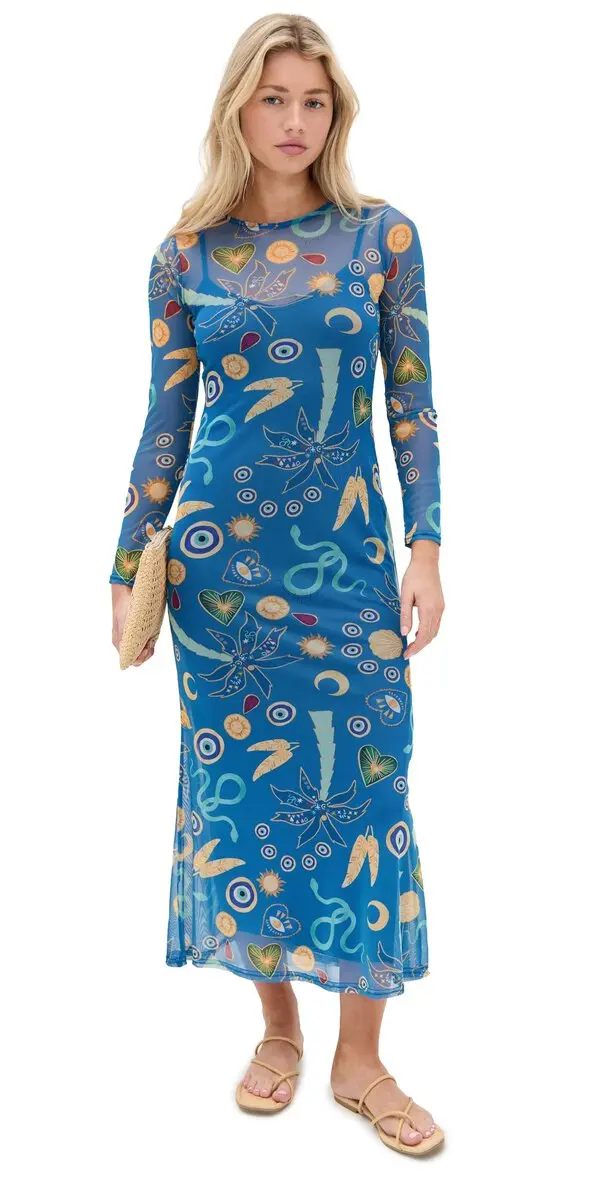 NEVER FULLY DRESSED Azura Charms Mesh Maxi Dress