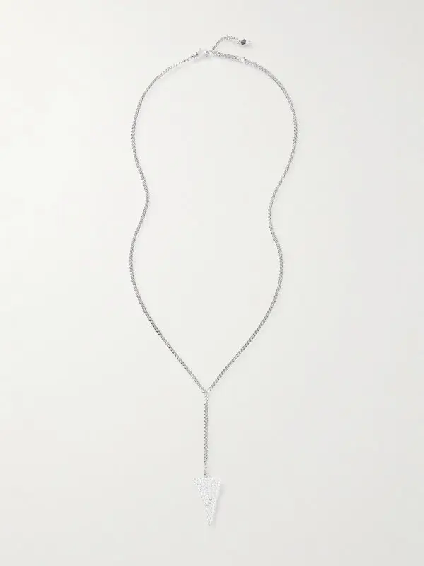Alexander McQueen Tiger Claw Crystal Necklace - Silver