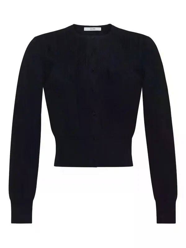 Adam Lippes Jacquard Crew-neck Cardigan - Black