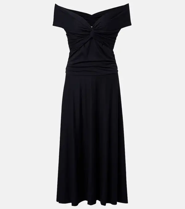 Dorothee Schumacher Soft Drape Off-shoulder Midi Dress