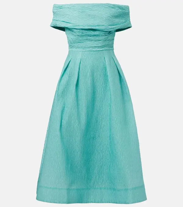 Rebecca Vallance Adalyn Off-shoulder Midi Dress - Blue