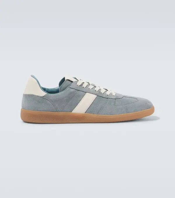 TOM FORD Archer Leather-trimmed Suede Sneakers - Blue