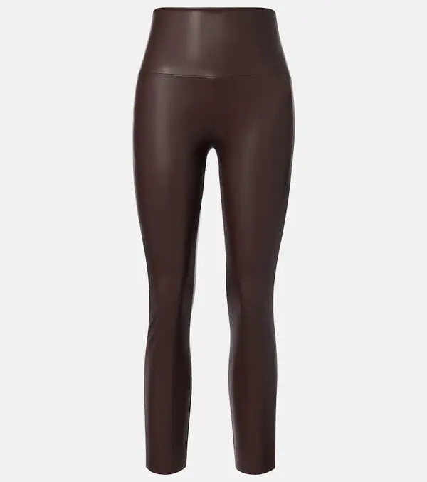 Norma Kamali High-rise Faux Leather Leggings - Brown