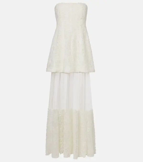 Simkhai Marella Chiffon Bustier Dress - White