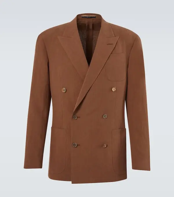 Dunhill Double-breasted Linen Blazer