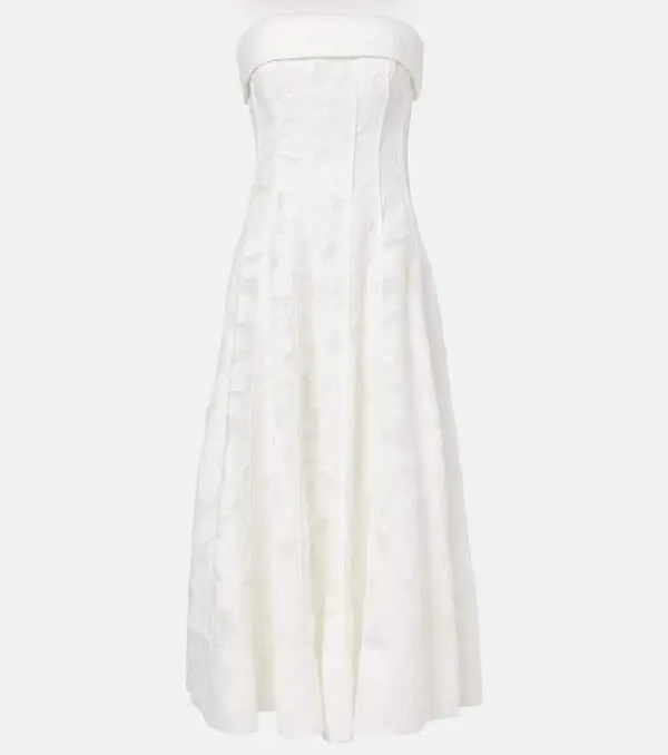 Simkhai Imogen Jacquard Bustier Dress - White