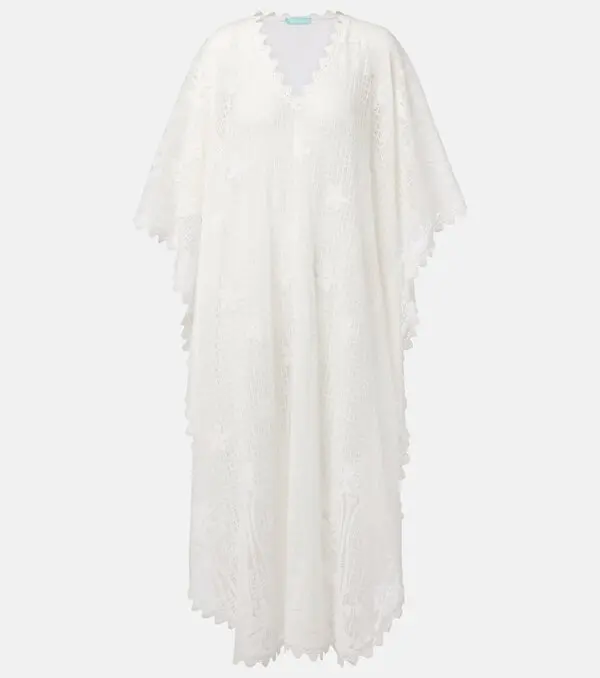 Melissa Odabash Josephine Ruffled Cotton-blend Kaftan