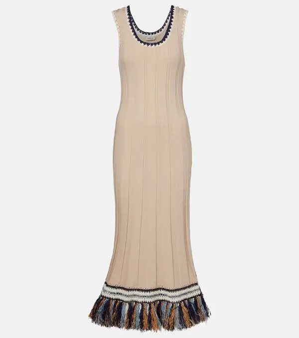 Simkhai Julianna Cotton And Cashmere Midi Dress - Beige