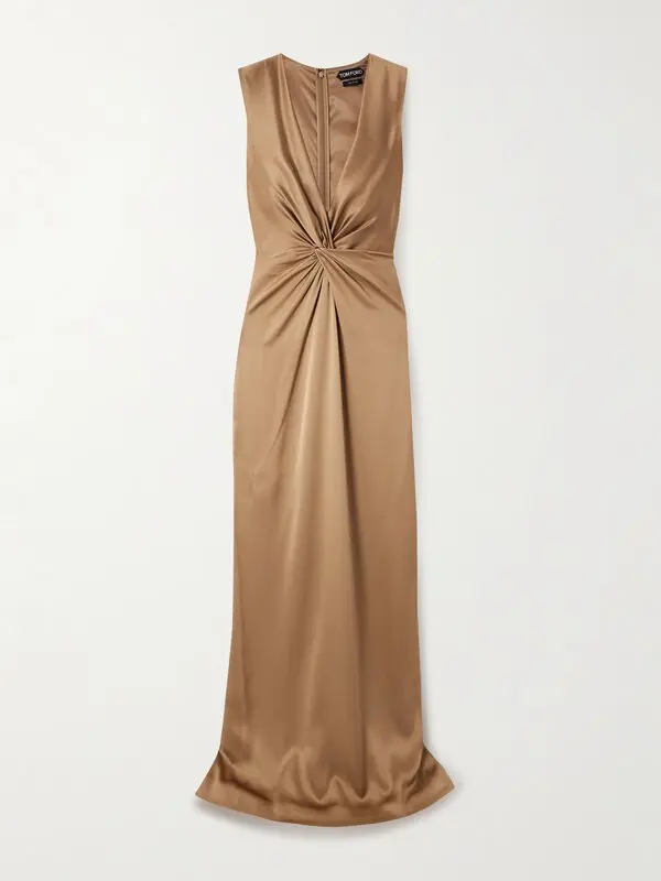 TOM FORD Twist-front Silk-satin Gown