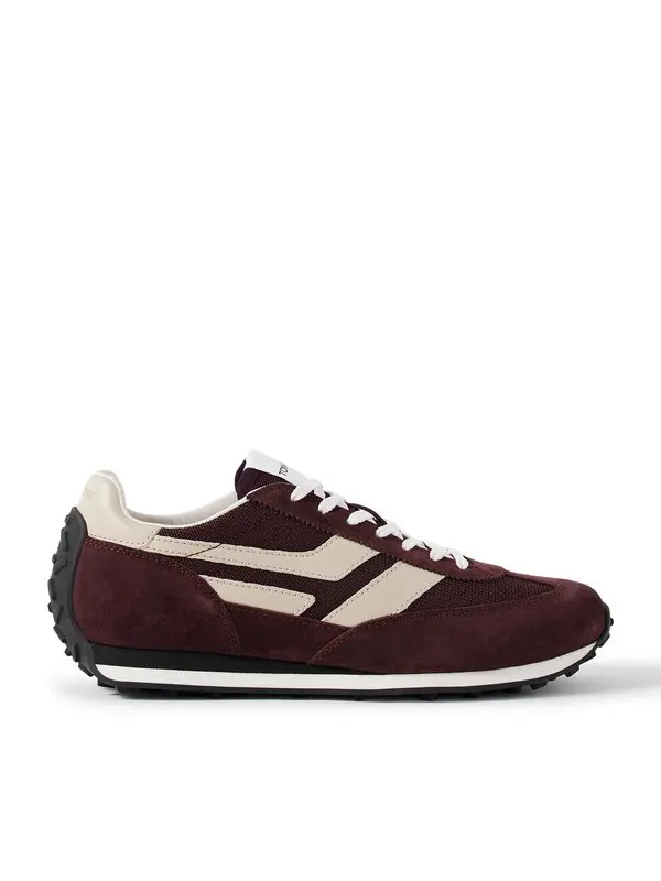 TOM FORD Mesh And Leather-trimmed Suede Sneakers