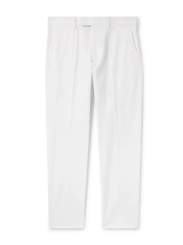TOM FORD Tapered Cotton-blend Twill Chinos - White