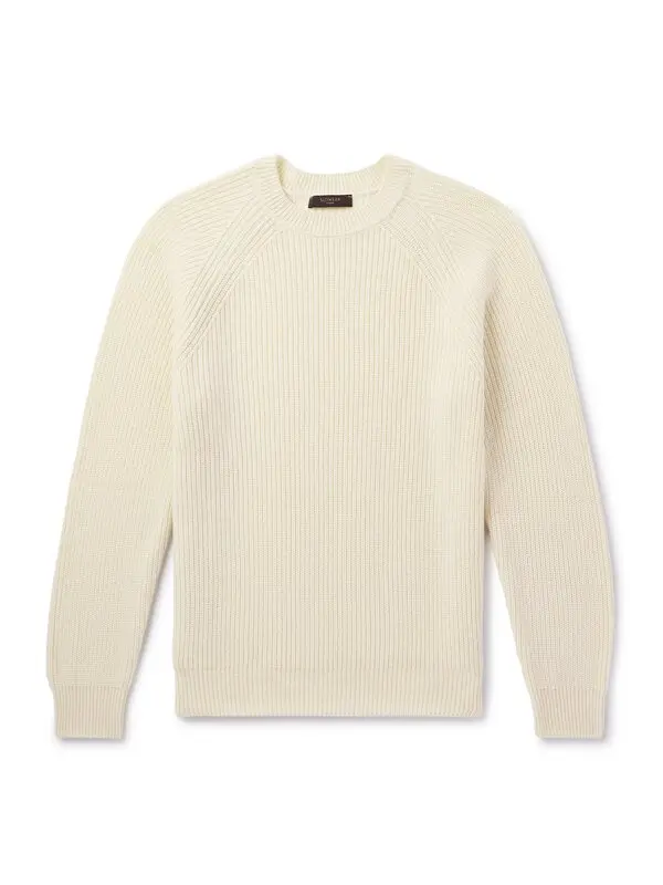 Incotex Ribbed Cashmere Sweater - White