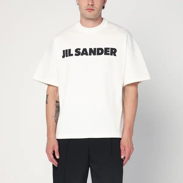 JIL SANDER Wide T Shirt With Logo - White