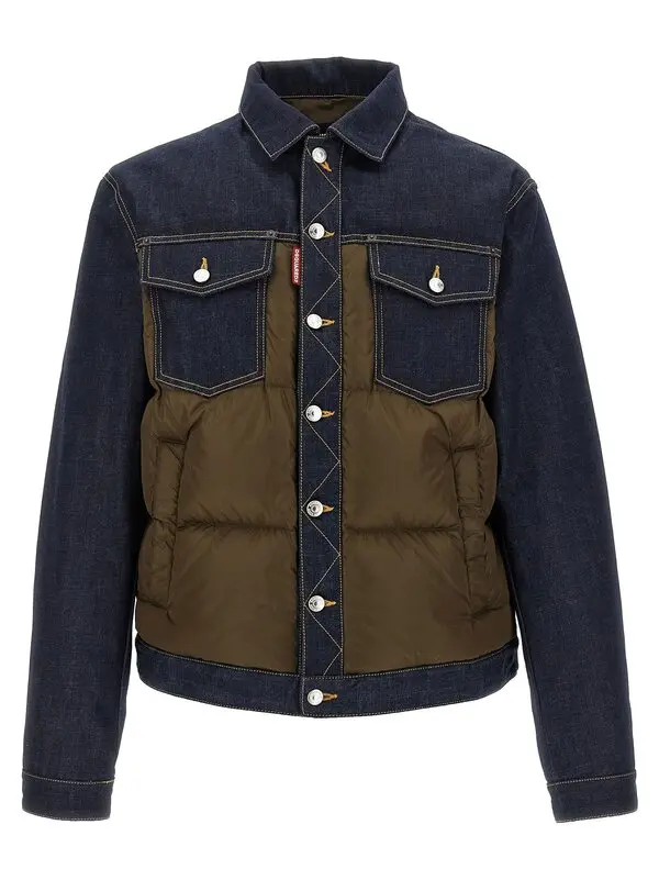 Dsquared2 Hybrid Puffer Jeans Jacket - Multicolor
