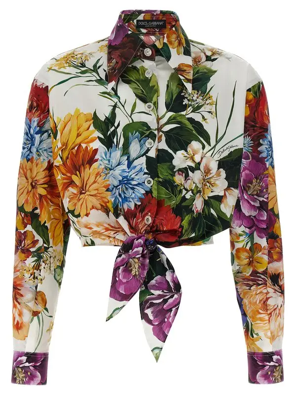 Dolce & Gabbana Floral Print Crop Shirt - Multicolor