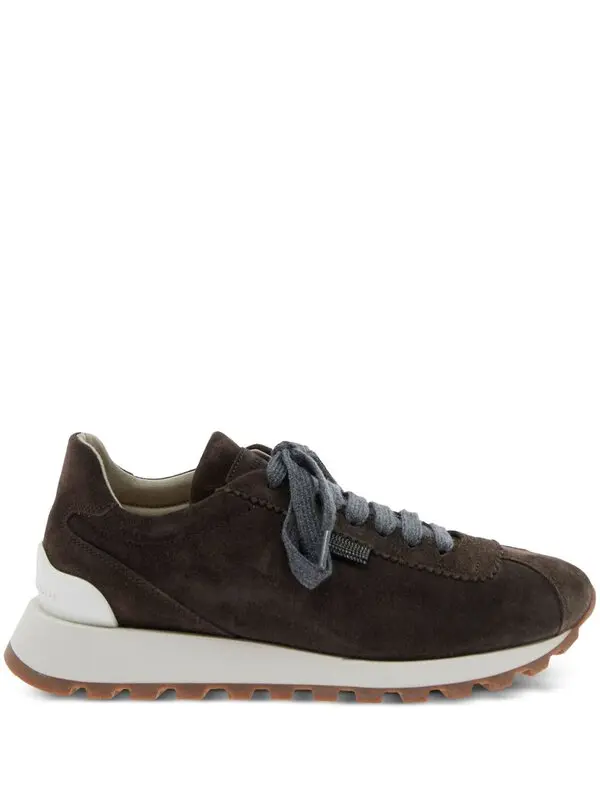Brunello Cucinelli Suede Leather Sneakers - Black
