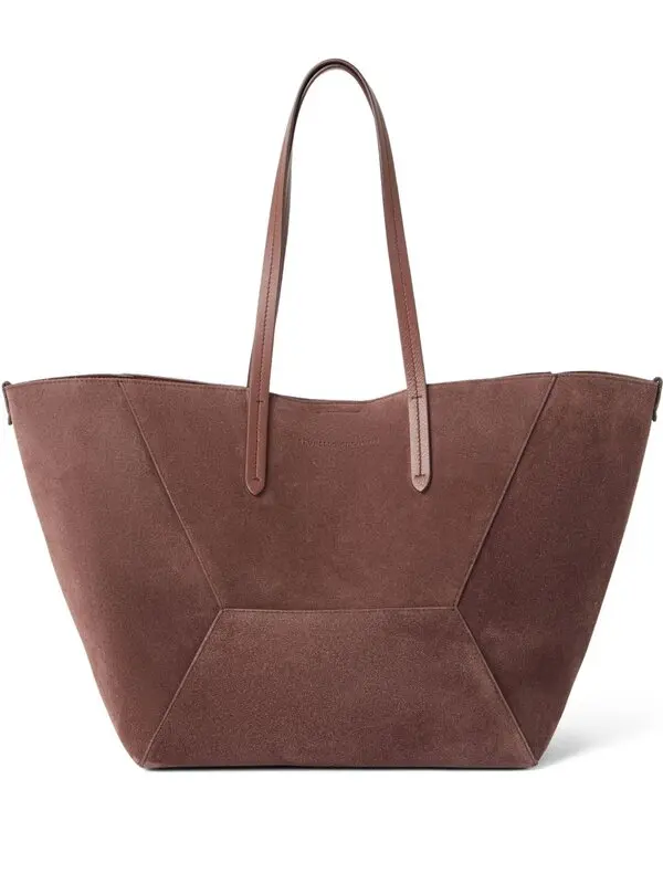 Brunello Cucinelli Suede Leather Shopper - Bordeaux