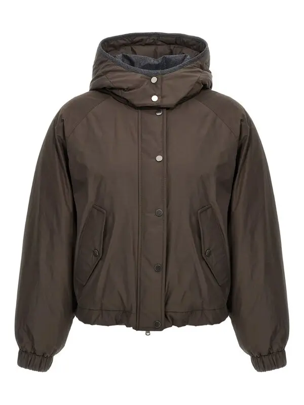 Brunello Cucinelli Short Down Jacket - Brown