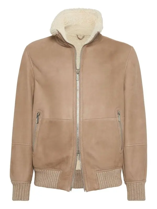 Brunello Cucinelli Leather Bomber Jacket