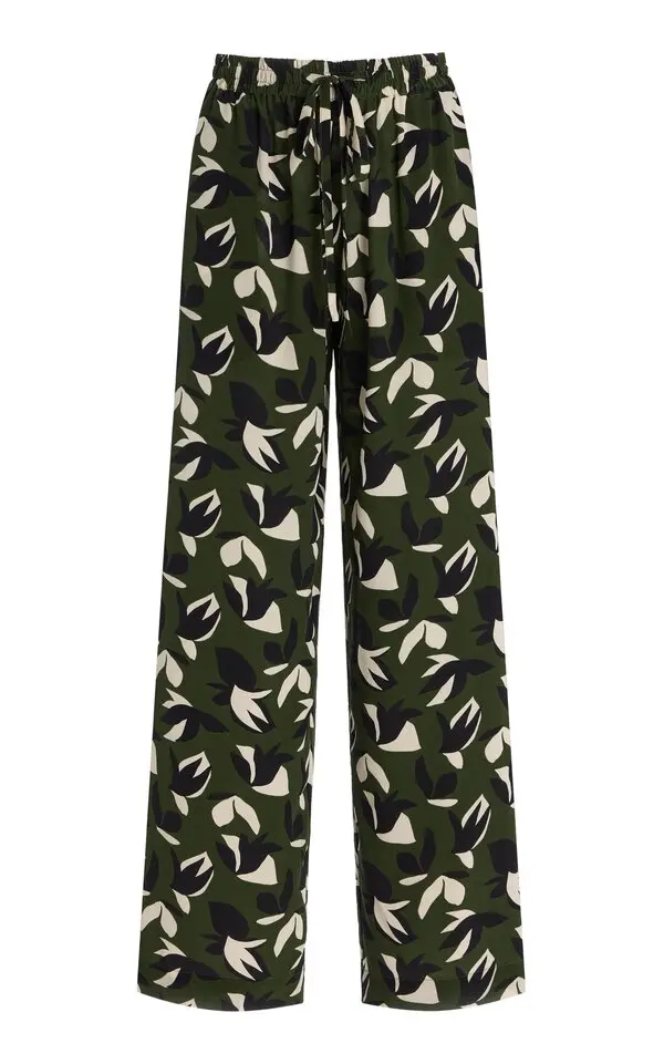 Matteau Drawstring Printed Straight-leg Pants
