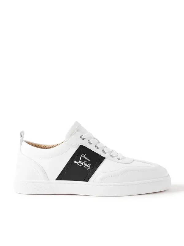 CHRISTIAN LOUBOUTIN Full-grain Leather-trimmed Canvas Sneakers