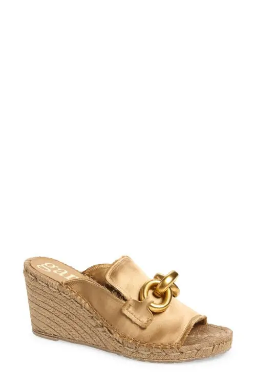 PEDRO GARCIA Oliveta Platform Wedge Sandal - Brulee Satin-gold