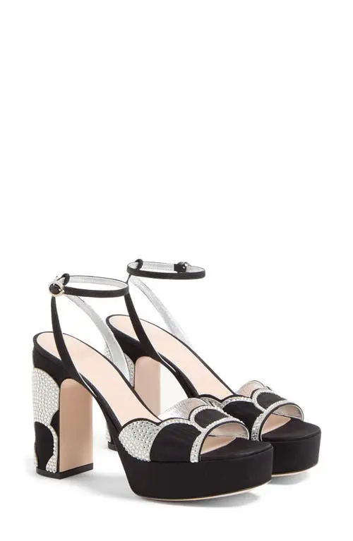 Valentino Garavani Bowow Platform Sandal - Black/ Silver
